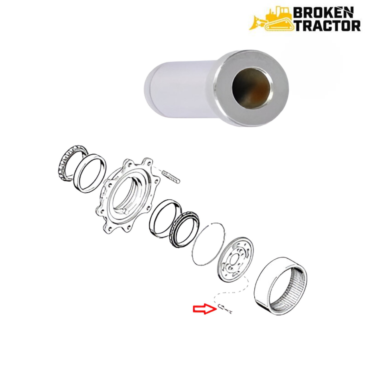 NH Backhoe 4WD Front Axle Gear Bushing | Broken Tractor