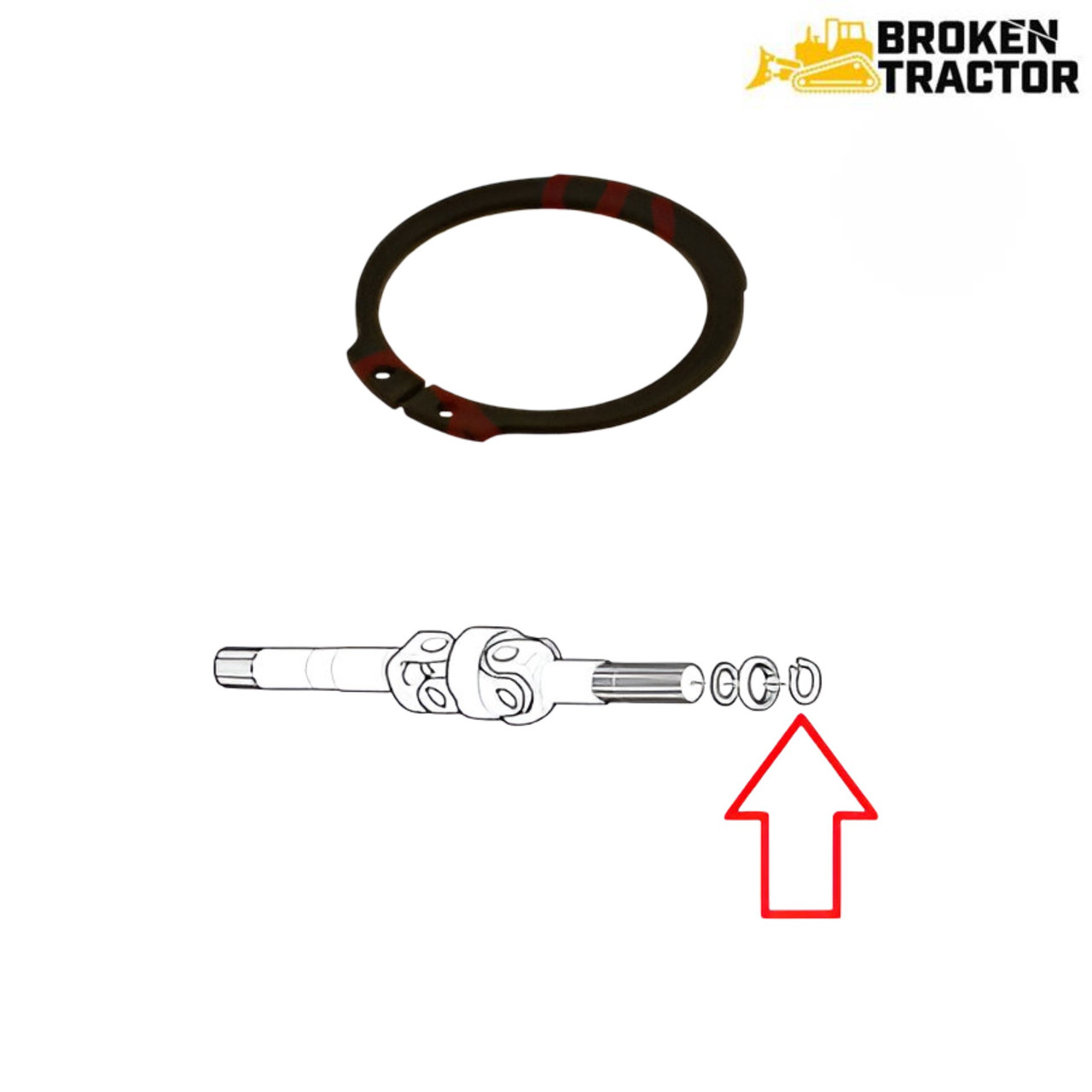 Front Axle Shaft Snap Ring | Broken Tractor | 87306933