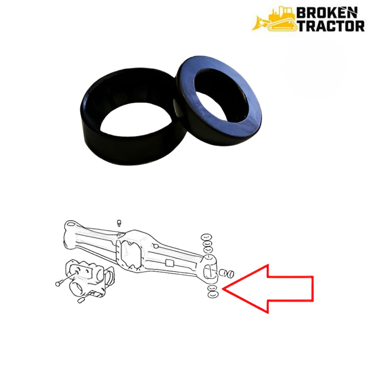 Front Axle Lower Bushing 3-Bolt New Holland LB75, LB90, LB11
