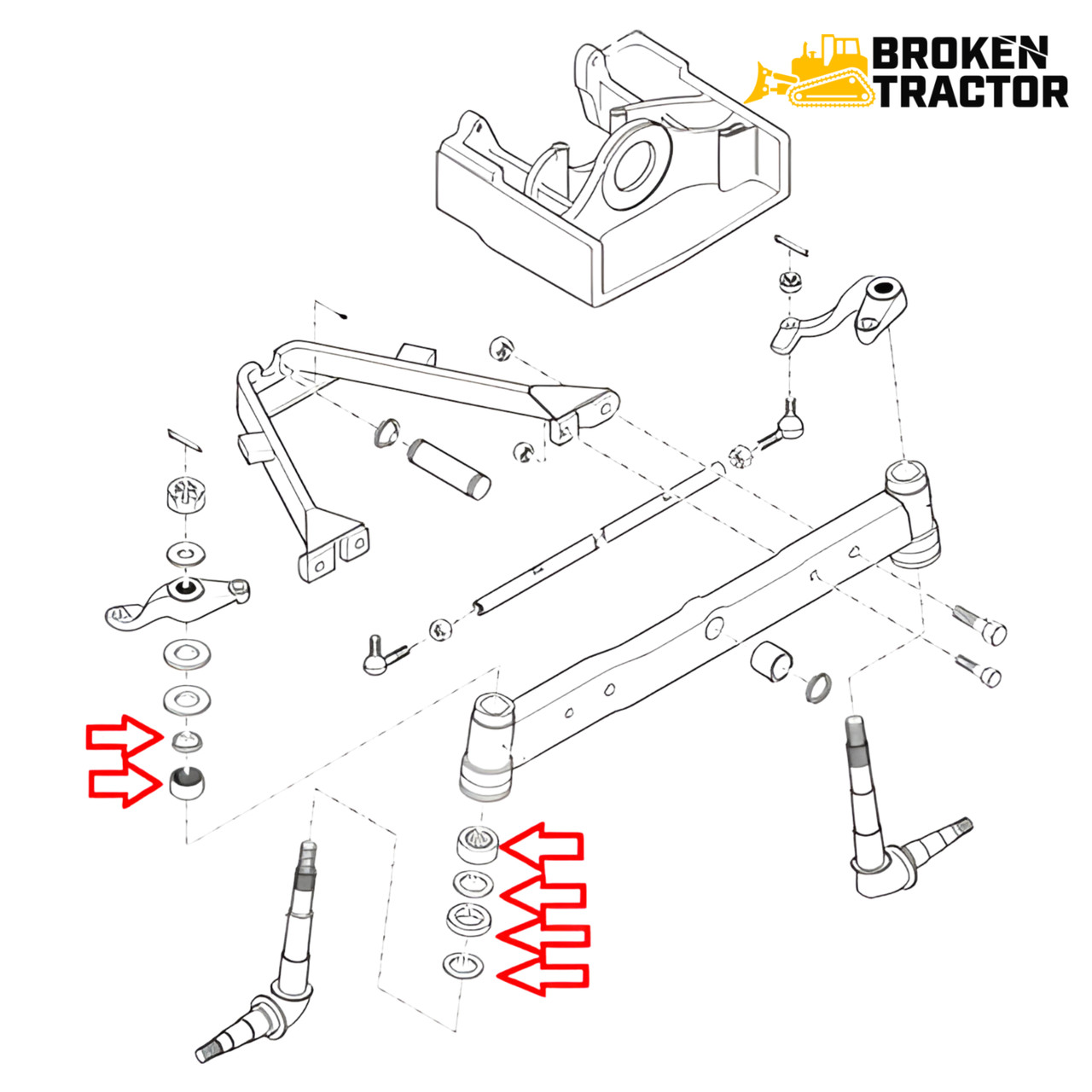 Case Front Axle Spindle Kit | Broken Tractor