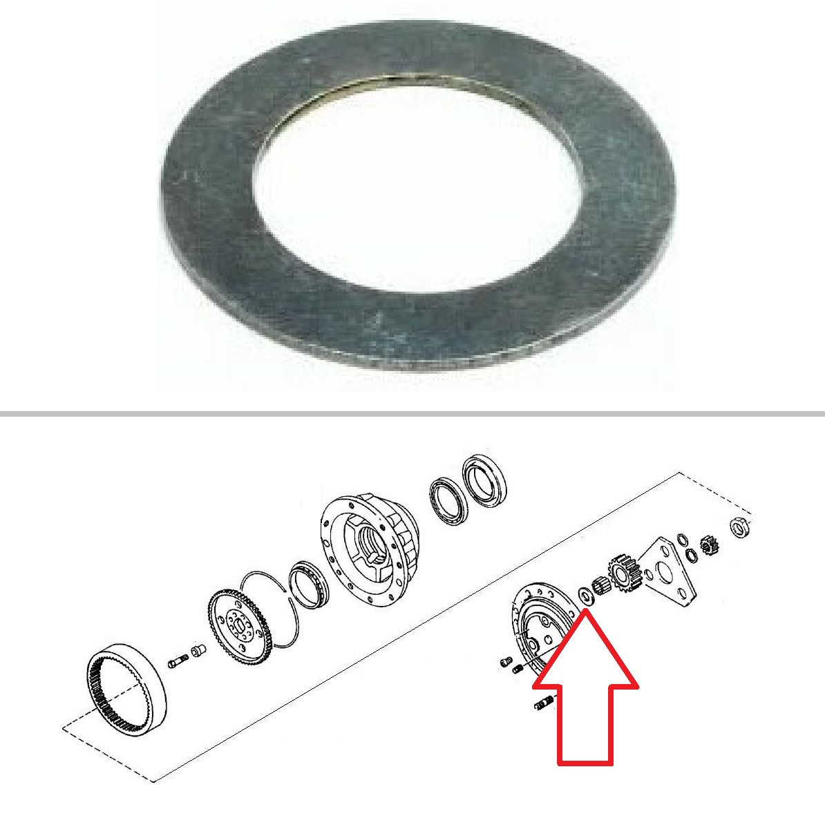 Case Front Axle Planetary Gear Thrust Washer -- K395091 | Br