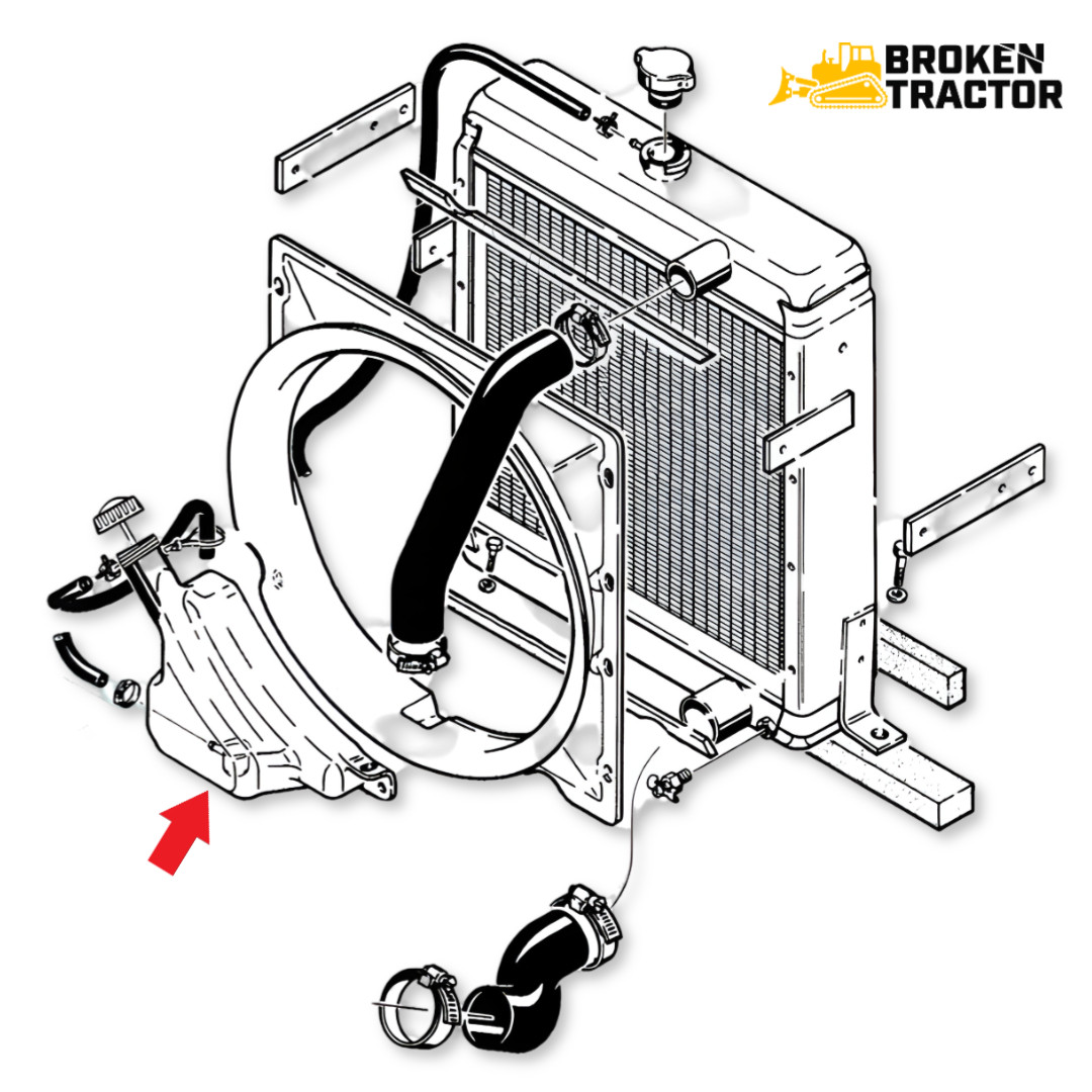 Case Backhoe Coolant Reservoir Tank with Cap | Broken Tracto