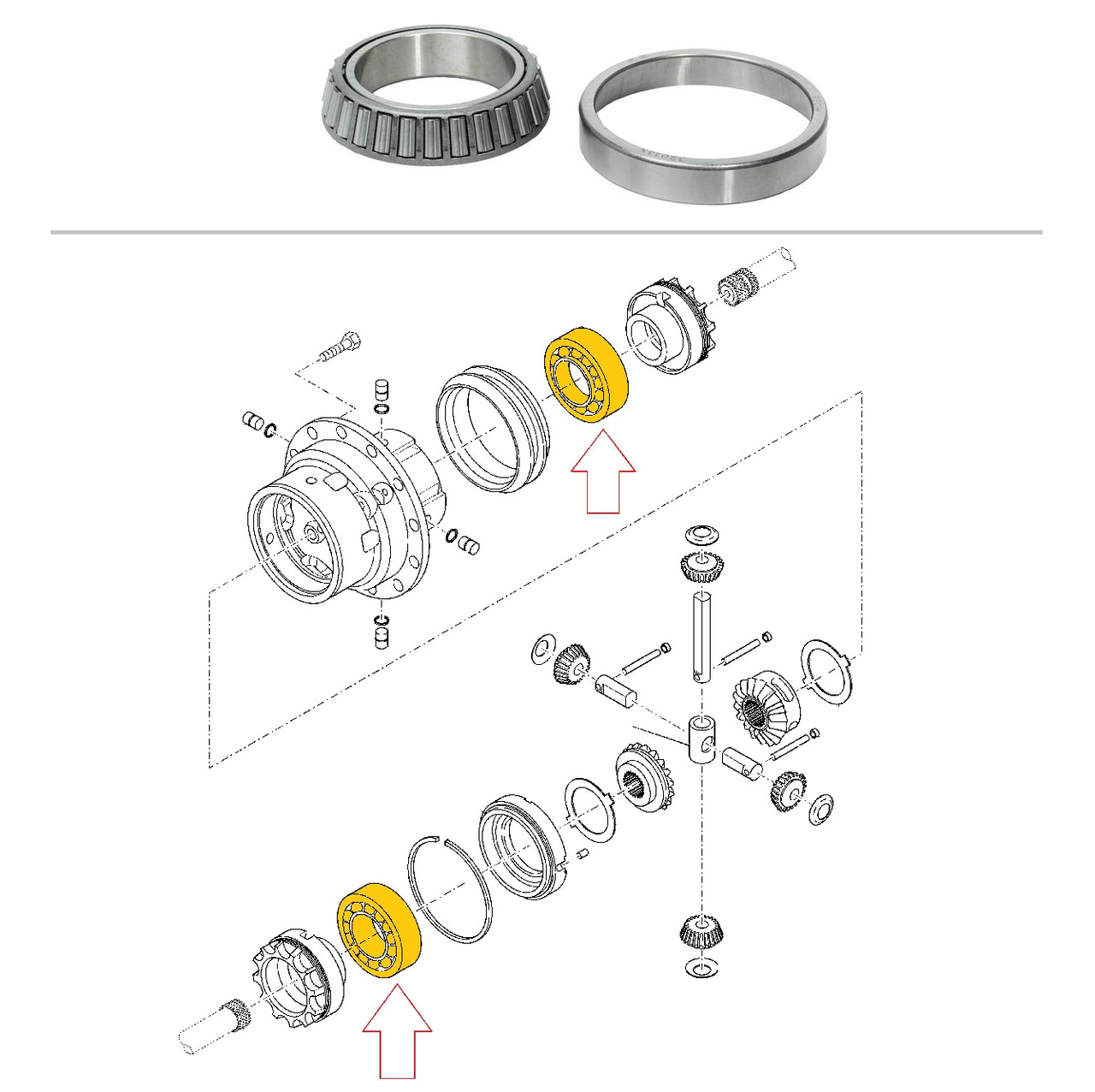 Case Backhoe Rear Differential Bearing and Race -- E135785