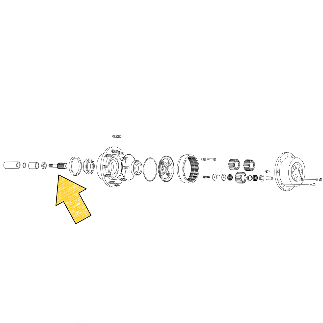 Case Backhoe Rear Axle Planetary Drive Shaft -- 358286A1 | B