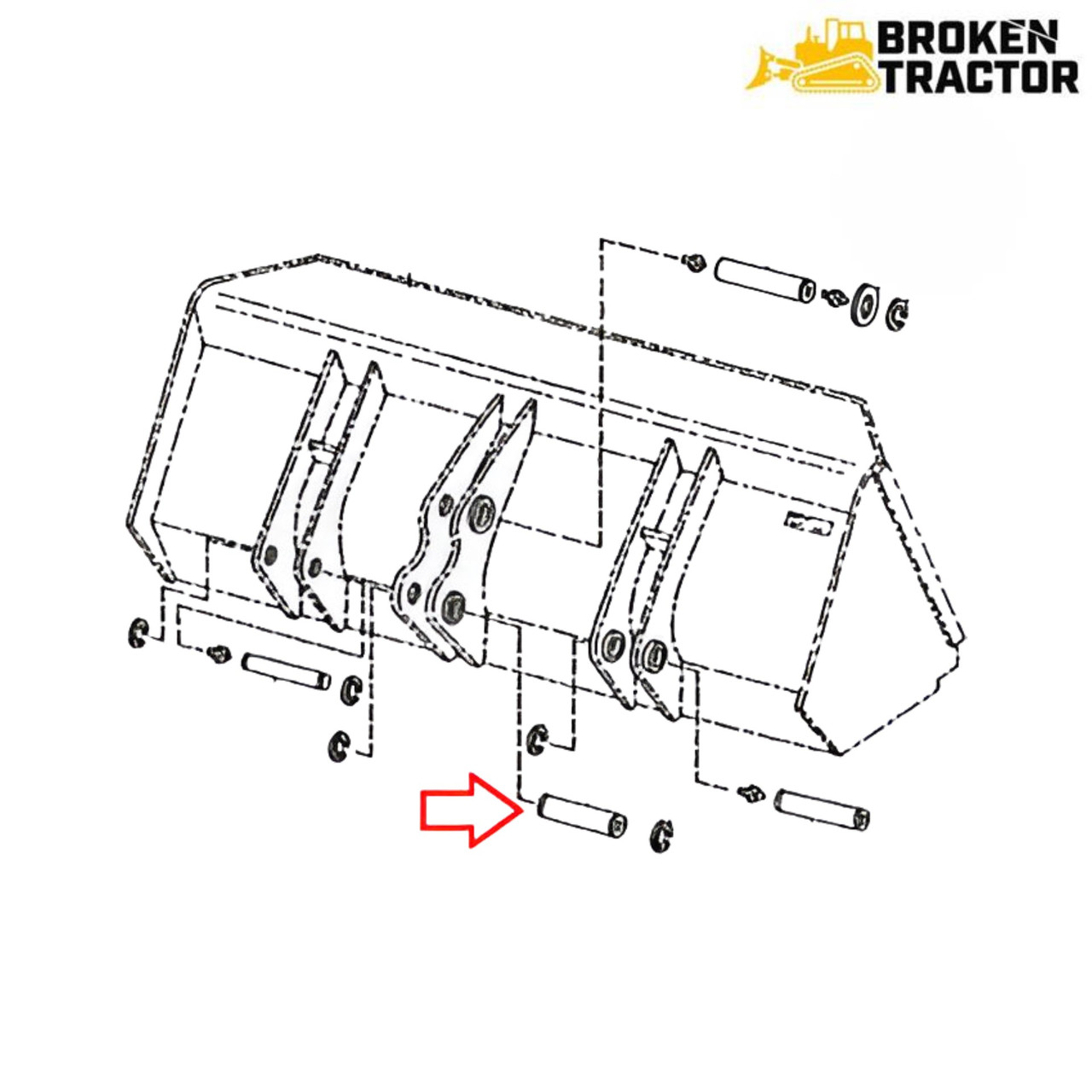 Loader Bucket Pin Center Lower | Broken Tractor | T125937