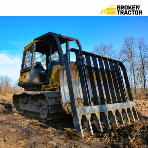 Dozer 7' Wide Root Rake Attachment - PVE Brand (Made in USA)