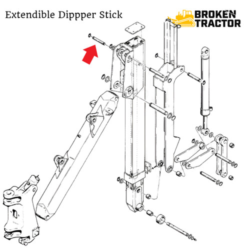 Case Backhoe Pin, Extension Cylinder to Dipper -- D44882