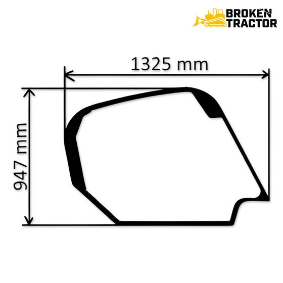 JCB Right Hand Cab Glass 135, 150T, 155, 225 | Broken Tracto