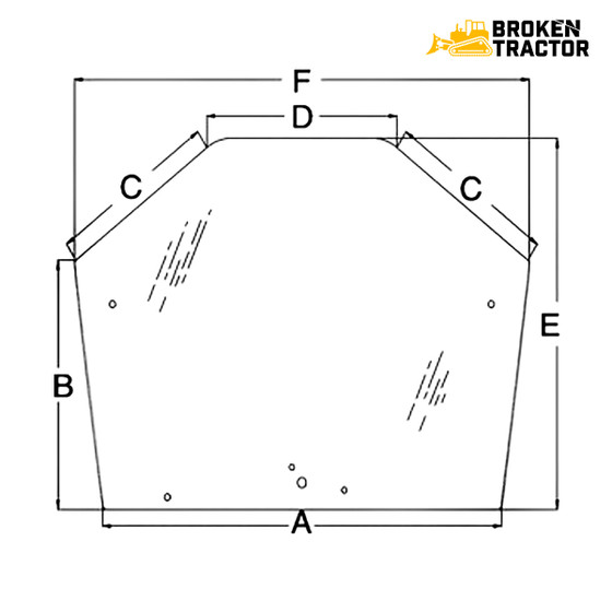 Ford/New Holland Tractor Rear Window Glass for 8670, 8670A,