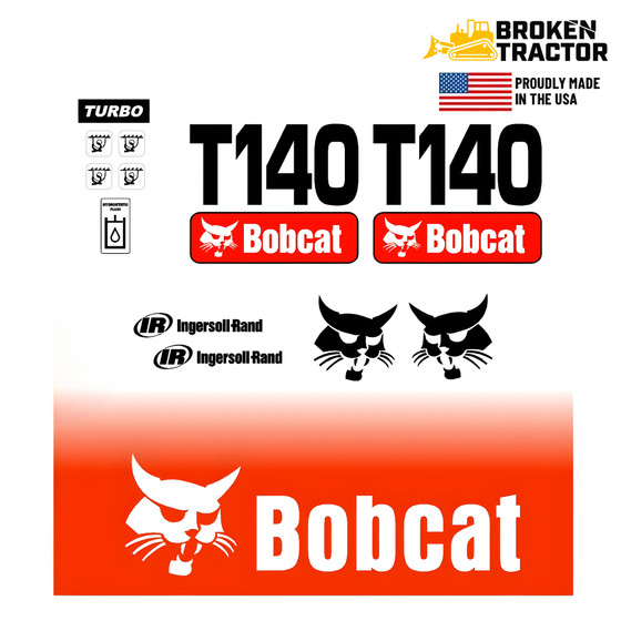 Decal Set for Bobcat T140 Compact Track Loader - Style 2 | B