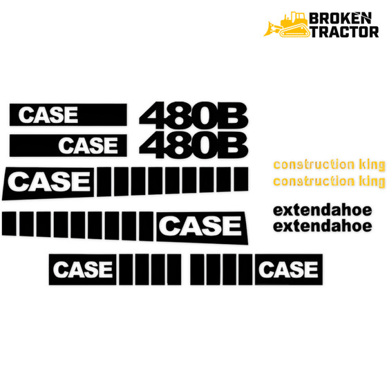 Case 480B Backhoe Decal Set | Broken Tractor