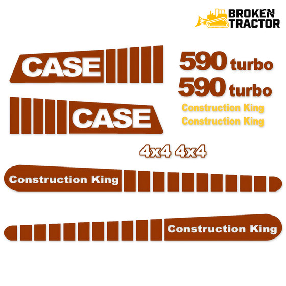 Case 590 Turbo Decal Set (Standard Dipper) | Broken Tractor