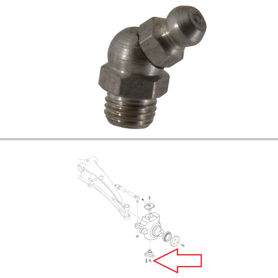 Case Backhoe 4WD Front Axle Grease Fitting -- N13505 | Broke