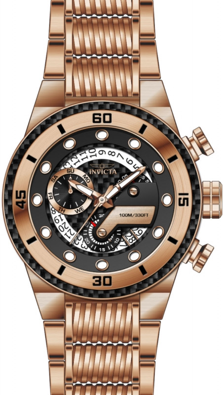 Invicta Men's 19625 S1 Rally Quartz Multifunction Black, Rose Gold Dial ...