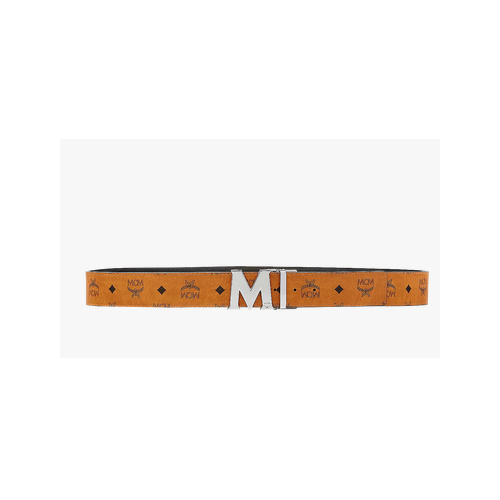 MCM Claus Reversible Belt - Cognac, Silver Buckle MXBAAVI01CO001 ...