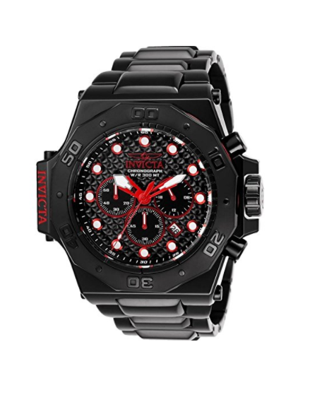 Invicta Men's 25386 Akula Quartz Chronograph Black, Red Dial Watch