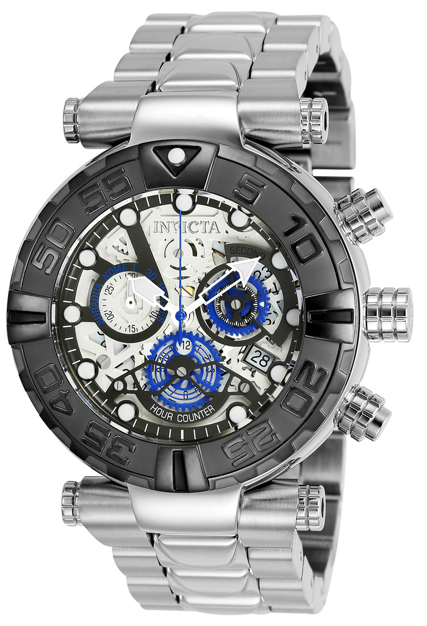Invicta Men's 25406 Subaqua Quartz Chronograph Gunmetal, Silver Dial Watch