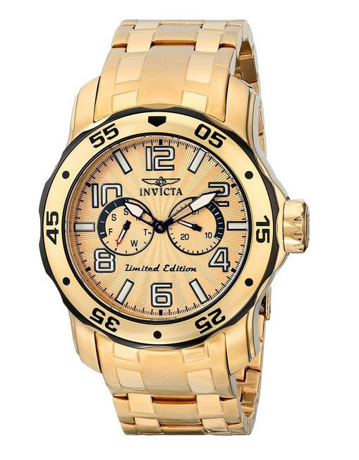 Invicta Men's 17203 AVIATOR Stainless Steel and 18k Rose Gold Ion ...