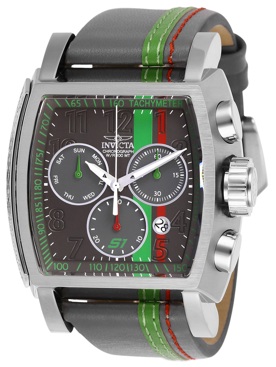 Invicta Men's 26395 S1 Rally Quartz Chronograph Gunmetal, Green, Red ...