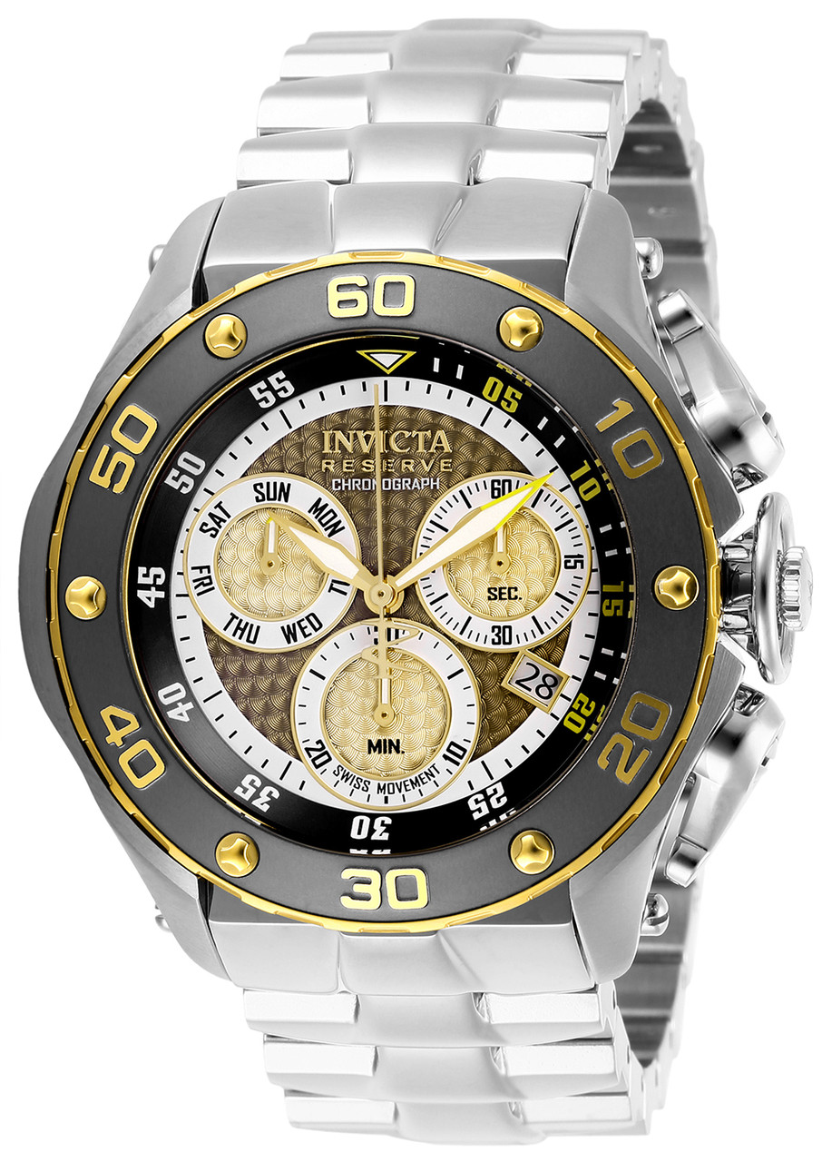 Invicta Men's 26570 Reserve Quartz Chronograph Silver, Grey Dial Watch