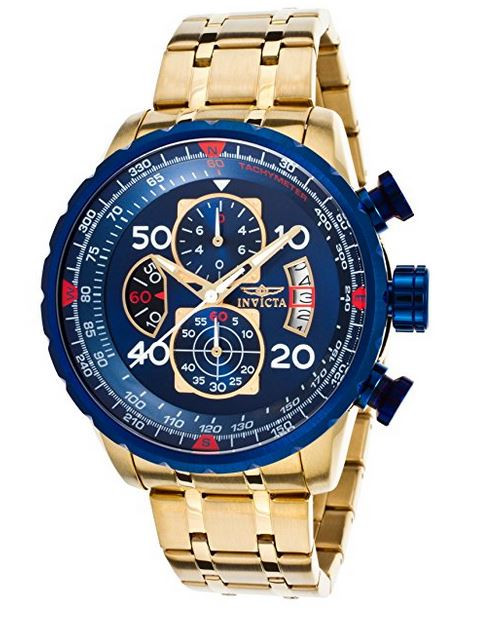 Invicta Men's 17205 AVIATOR 18k Gold Ion-Plated Watch