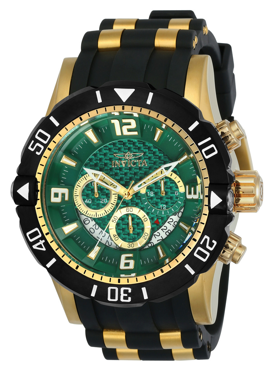 Invicta Men's 26077 Pro Diver Quartz Chronograph Green Dial Watch