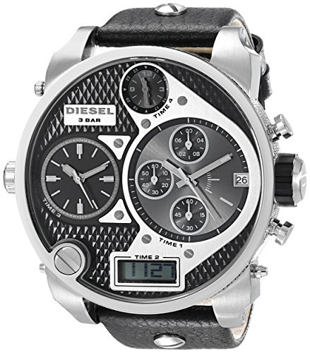 Diesel Men's DZ7125 Black SBA Oversized Analog-Digital Black and Silver ...