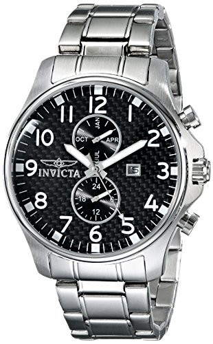 Invicta Men's 17203 AVIATOR Stainless Steel and 18k Rose Gold Ion ...