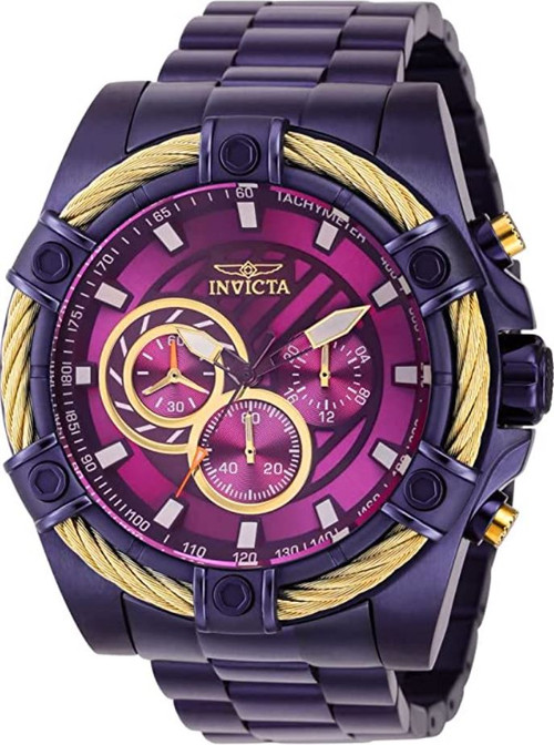 Invicta Men's 38958 Bolt Quartz Chronograph Purple Dial Watch - AllGlitters