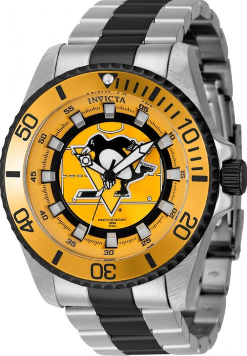 Invicta Men's 42242 NHL Pittsburgh Penguins Quartz Yellow, White, Black ...
