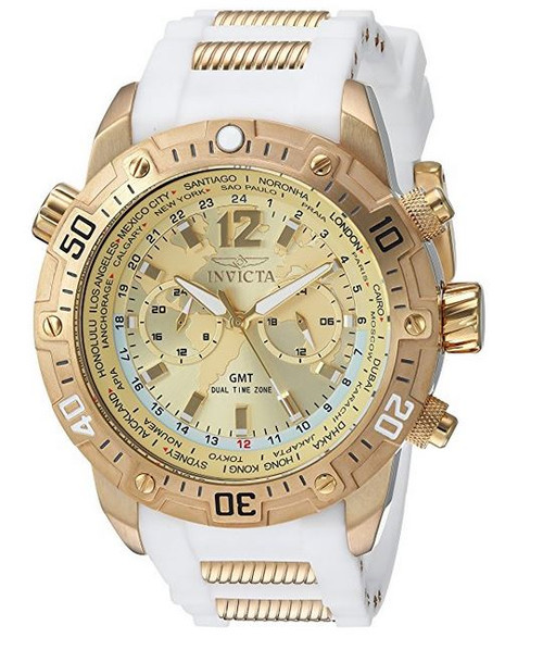 Invicta Men's 'Aviator' Quartz Stainless Steel and Silicone Casual ...