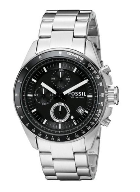 Fossil Men's CH2600 Decker Black Stainless Steel Chronograph Watch