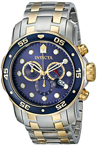 Invicta Men's 0077 Pro Diver Chronograph Blue Dial Watch [Watch] Invicta