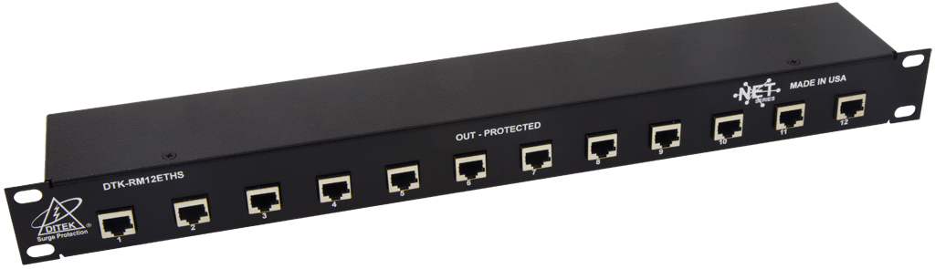 Ditek DTK-RM12ETHS Rack Mount Ethernet Surge Protector | Southern ...