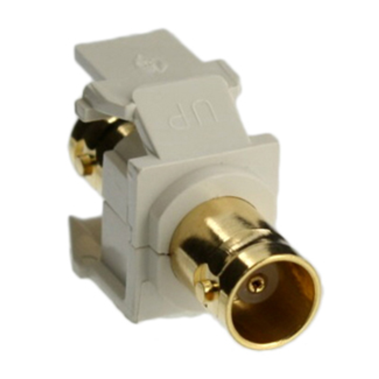 Leviton 40832-BT BNC Feedthrough QuickPort Connector, Gold-Plated, 50 Ohm, Light Almond Housing ...
