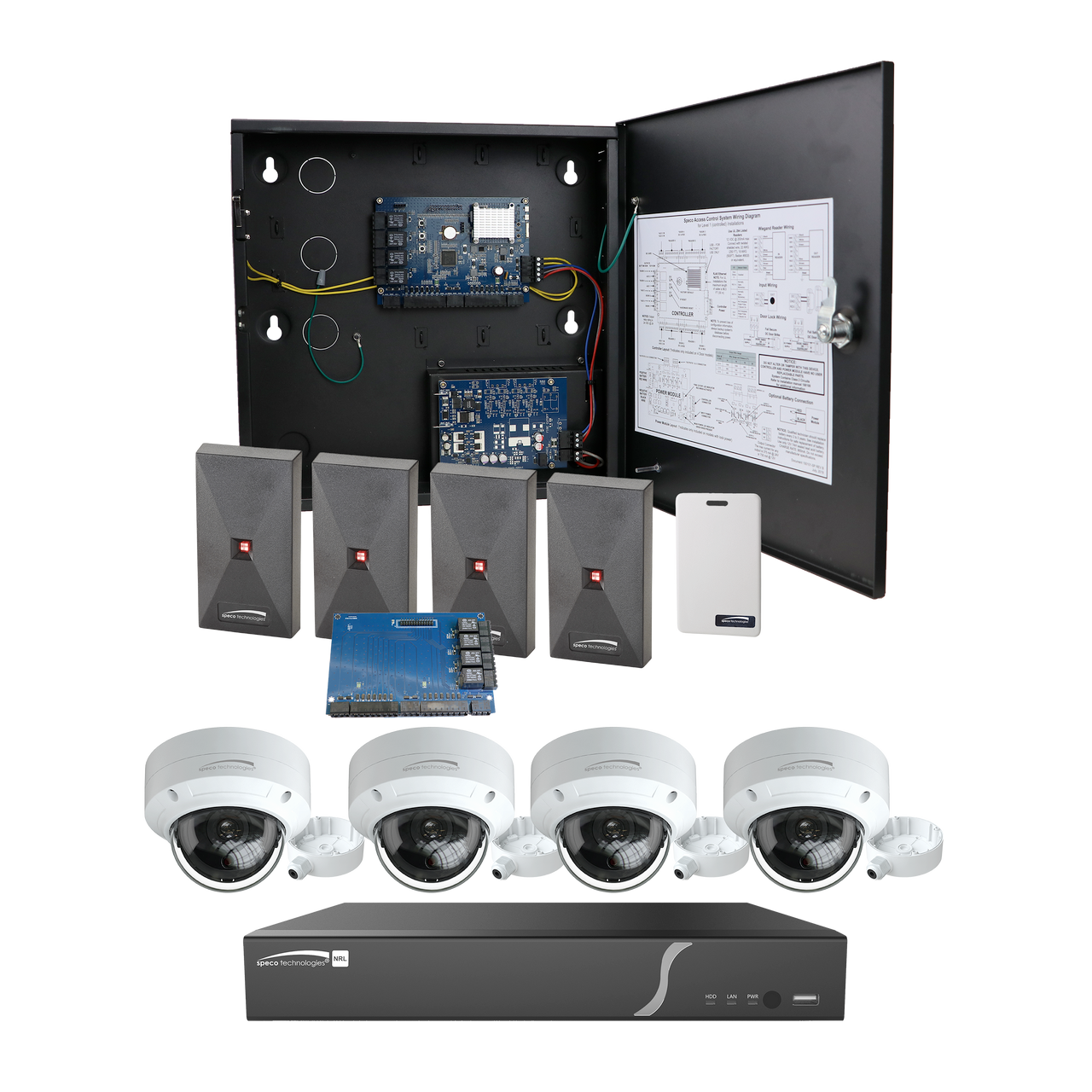 Speco ACKIT2VIDB 4 Door Access Control System & Video Integrated System ...