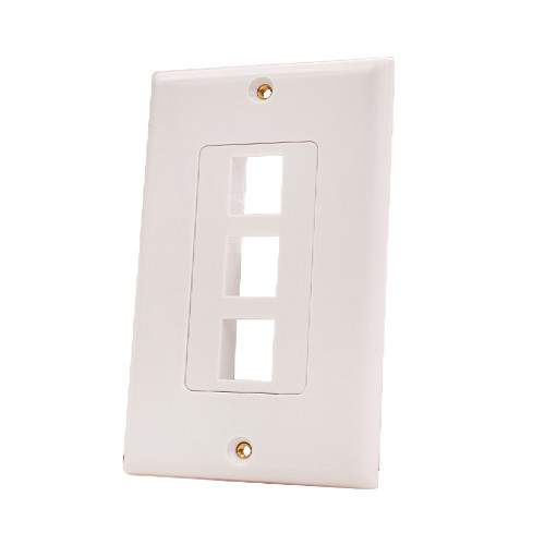Vertical Cable 308-615D/3P/WH 3-Port Decora Style White Keystone Wall ...