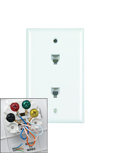 DataComm 20-1531 Color-Rite Dual Phone Plate, Standard Size, Ivory ...