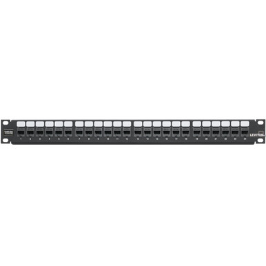 Leviton 5G270-U24 Cat 5e Flat QuickPort Patch Panel, 24-Port, 1RU ...