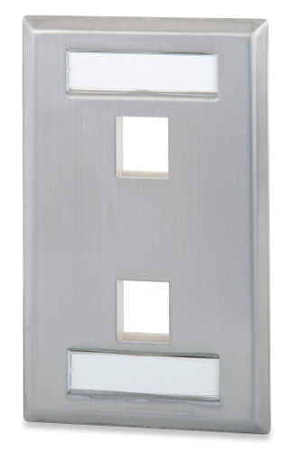 SignaMax SSKFL-2 2-Port Single Gang S.Steel Faceplate with labeling ...