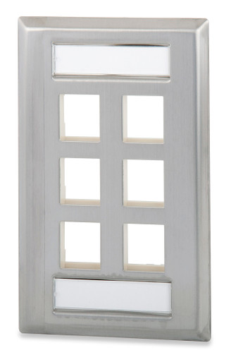 SignaMax SSKFL-6 6-Port Single Gang S.Steel Faceplate with labeling ...