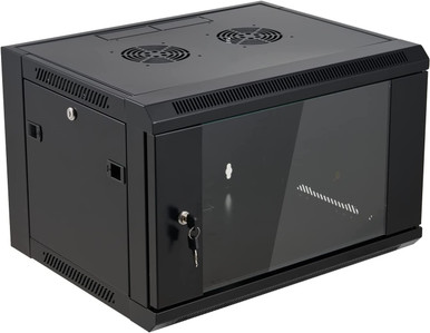 SES 6U Locking Glass Door Wall Mount Server Cabinet Network Rack ...