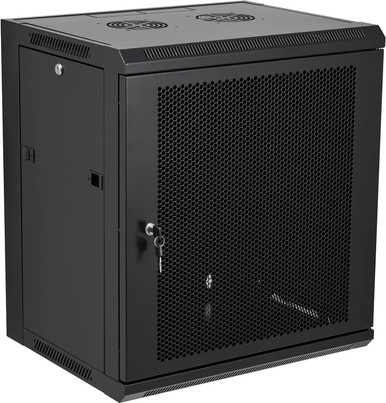 SES 12U Locking Vented Door Wall Mount Server Cabinet Network Rack ...