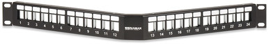 SignaMax 24U-HDMMP-A 24-Port Field-Configurable Angled Patch Panel, 1 ...