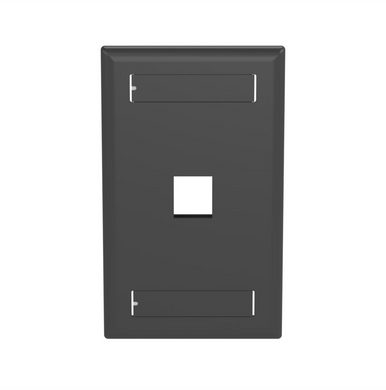 Panduit NK1FBL Netkey 1 Port Black Faceplate with Label | Southern ...
