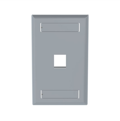 Panduit NK1FIGY Netkey 1 Port International Gray Faceplate with Label ...