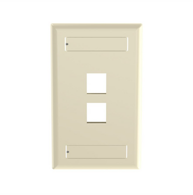 Panduit NK2FEIY Netkey 2 Port Electric Ivory Faceplate with Label ...