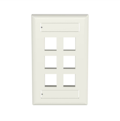 Panduit NK6FIWY Netkey 6 Port Off-White Faceplate with Label | Southern ...