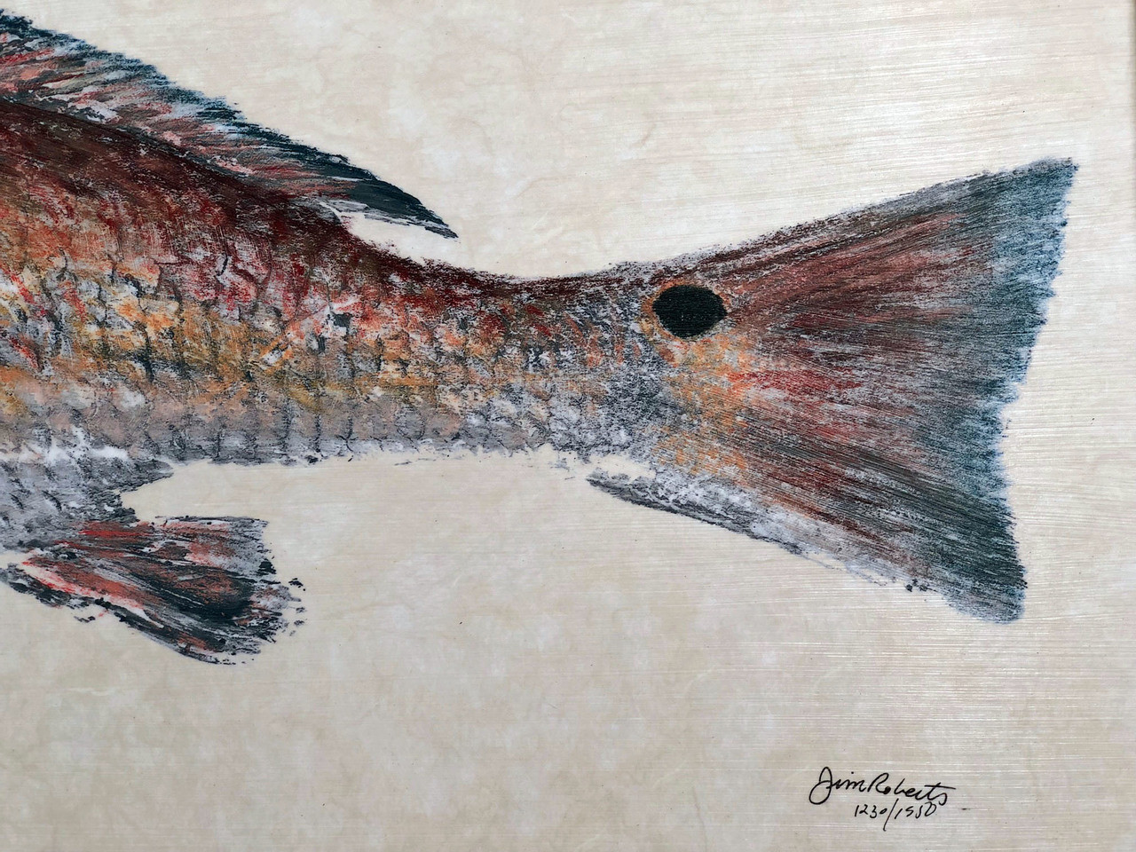 REDFISH PAINTING WOODEN FRAME FD46690 43"X23"