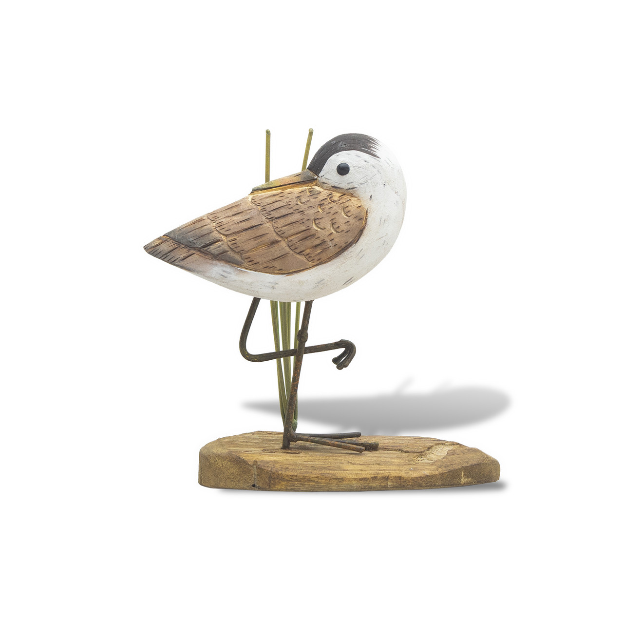 Sandpiper Resting - Hand Carved Wood